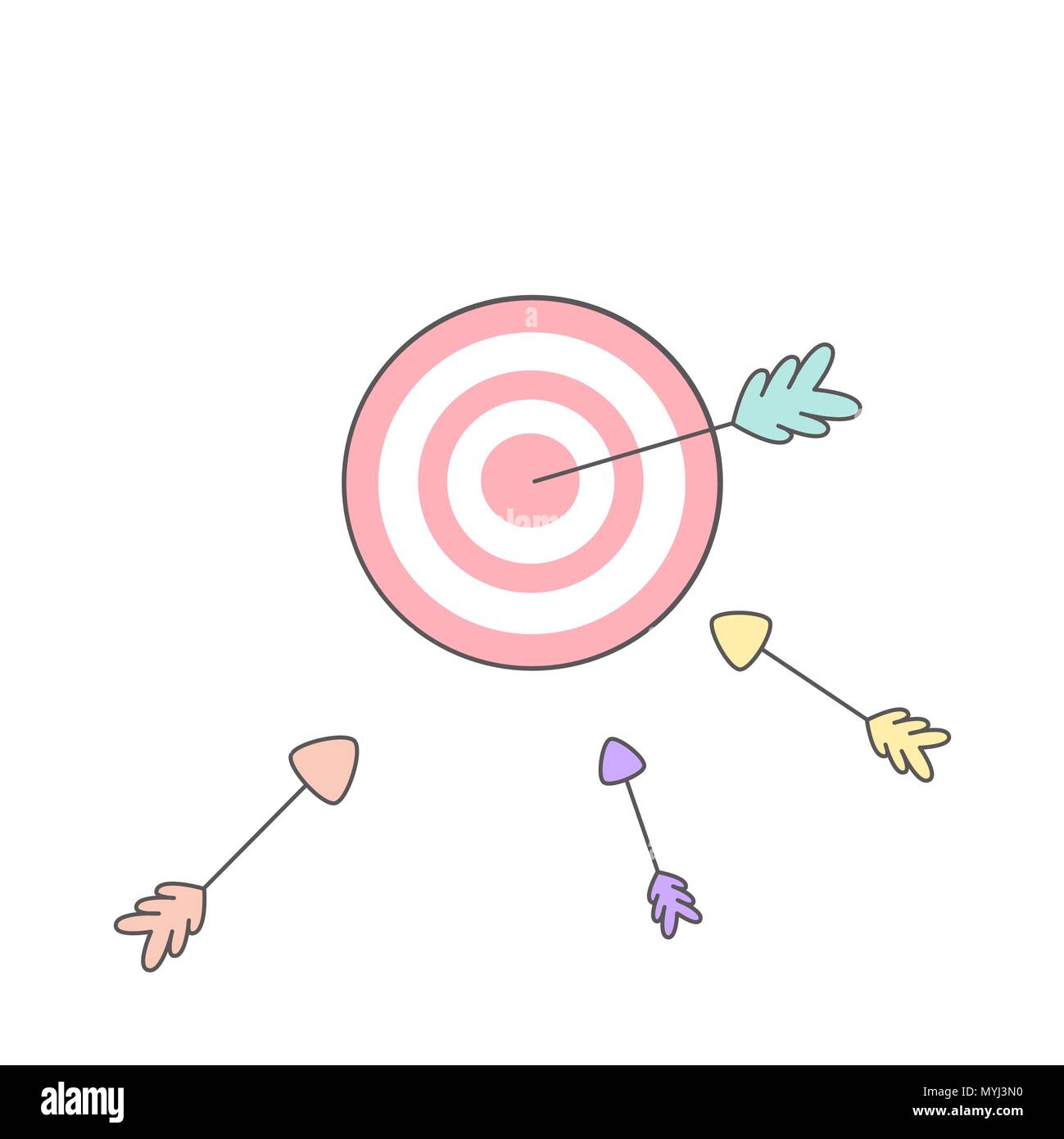 cute cartoon colorful target vector illustration Stock Vector Image ...