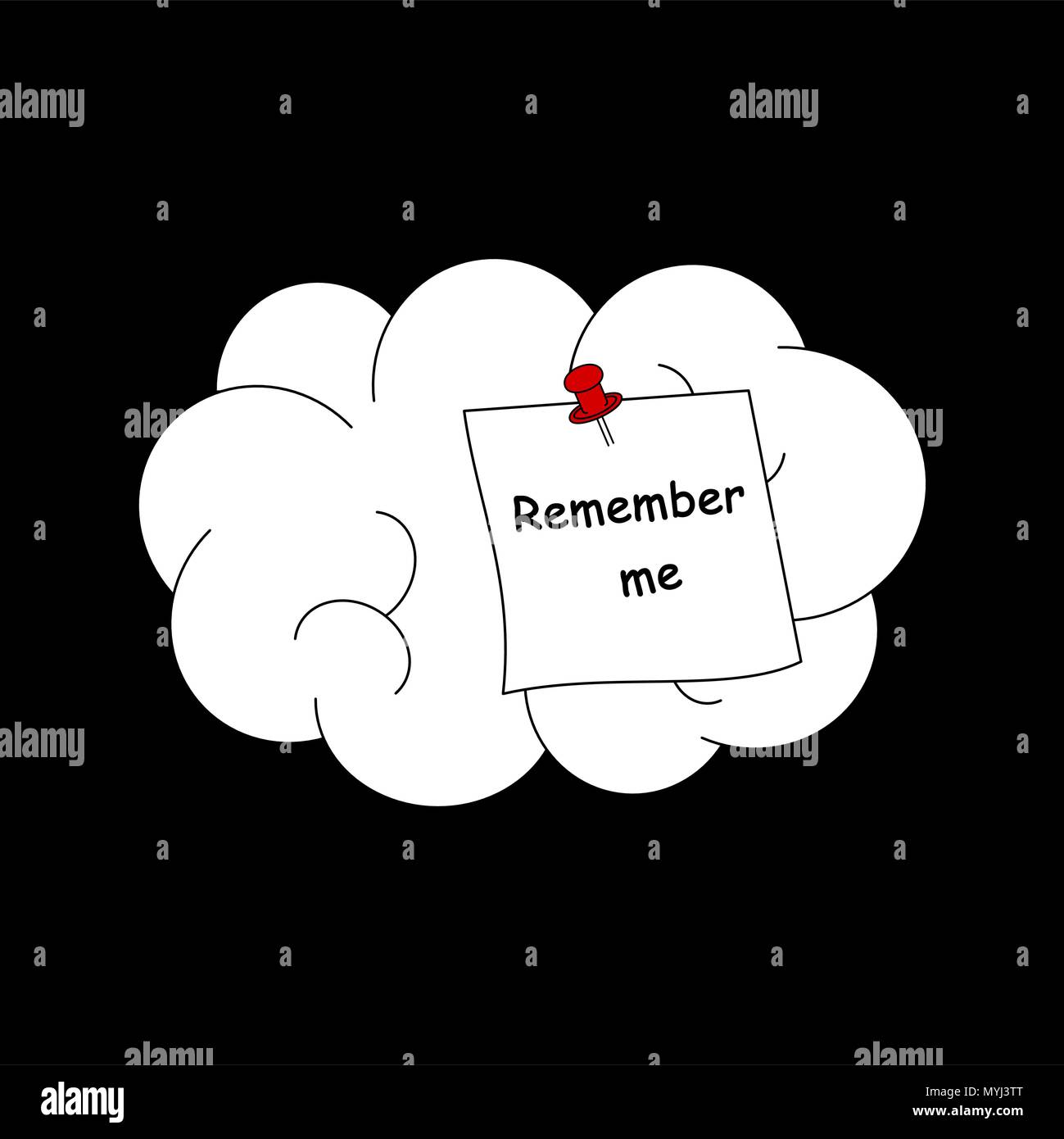 remember me concept vector illustration with human brain Stock Vector ...
