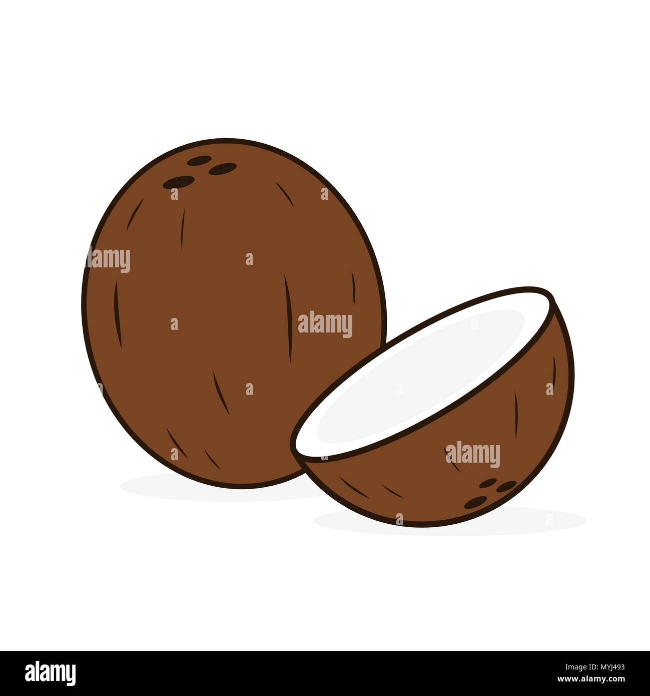 cartoon vector coconut isolated on white background Stock Vector Image ...