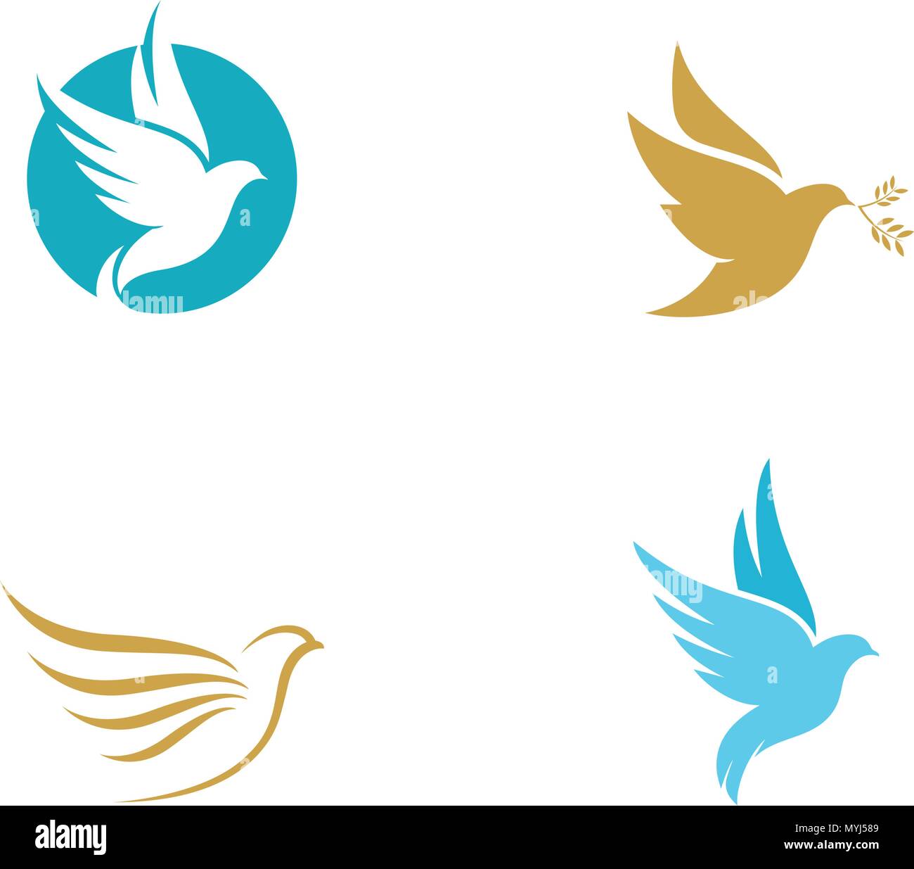 Bird wing Dove Logo Template vector illustration Stock Vector Image ...