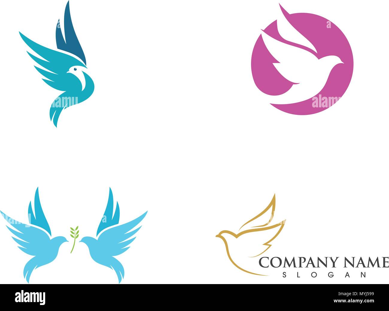 Bird wing Dove Logo Template vector illustration Stock Vector Image ...