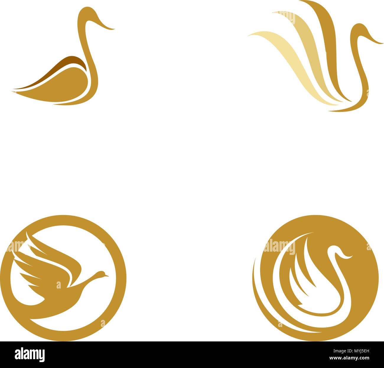 Goose Logo Template illustration isolated sign symbol Stock Vector ...