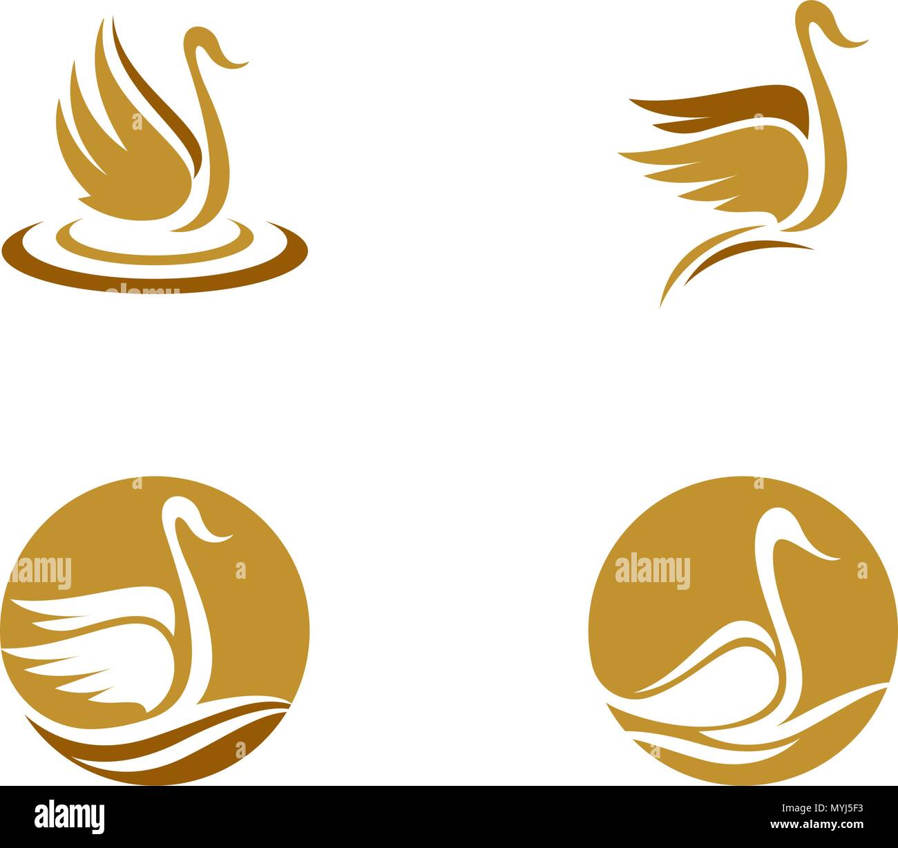 Goose Logo Template Illustration Isolated Sign Symbol Stock Vector