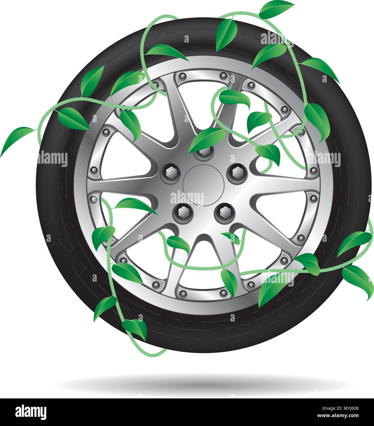 Vector drawing of car tires, vine winding wheels Stock Vector Image ...