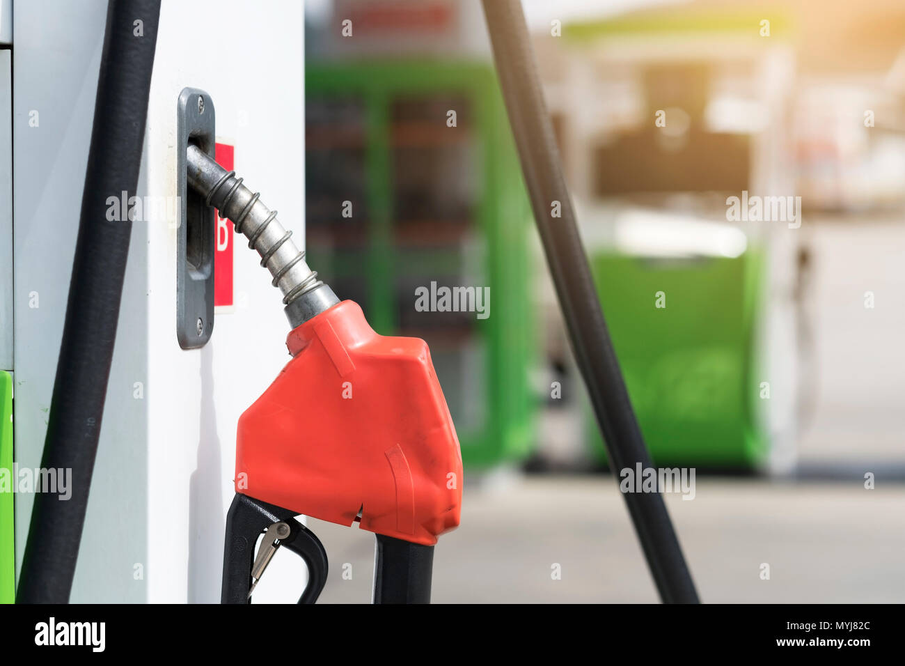 fuel pump closeup in gas station Stock Photo - Alamy