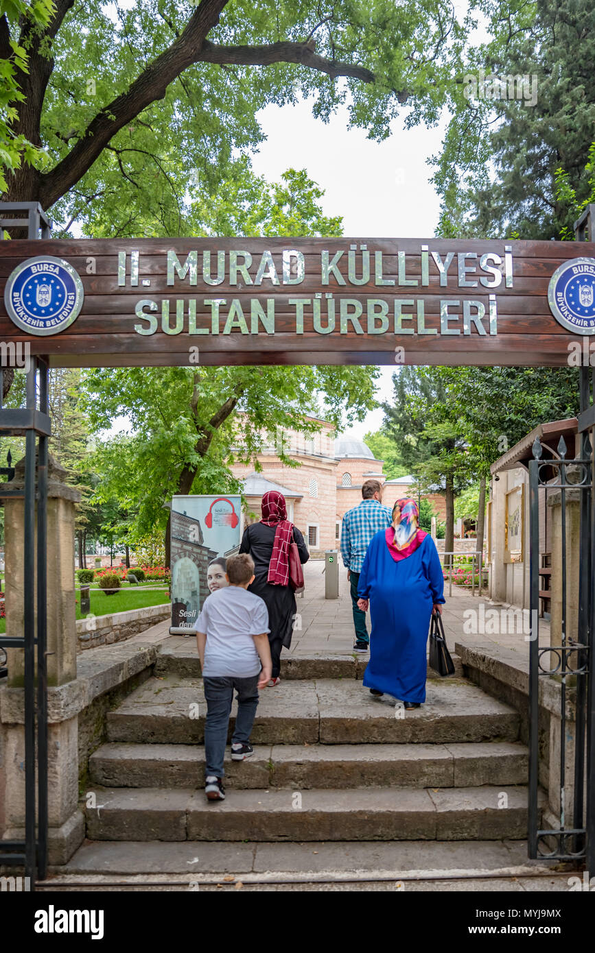 View of Muradiye complex or Complex of Sultan Murat II in Bursa,Turkey ...