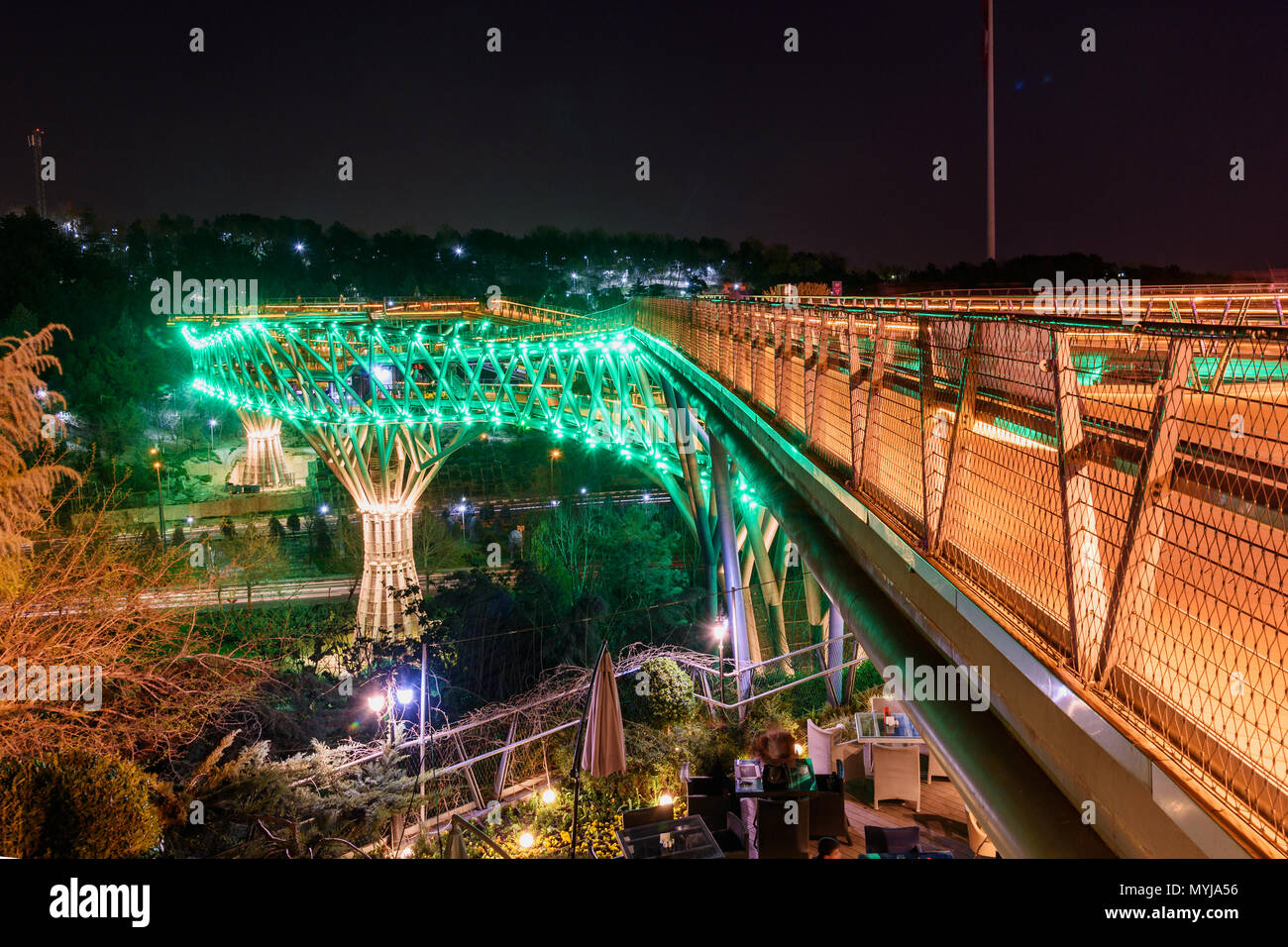 Tehran, Iran - March 18, 2018: View of Tabiat Bridge at night Stock ...