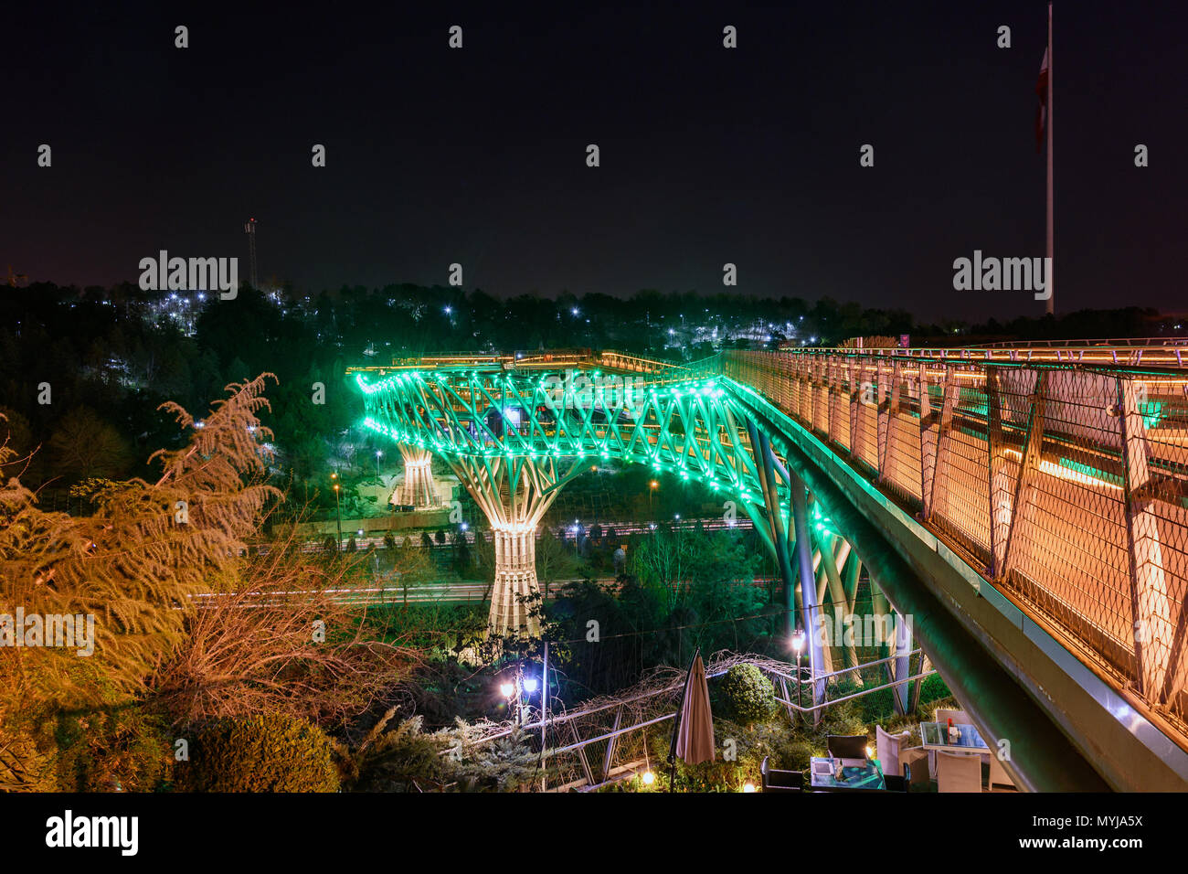 Tehran, Iran - March 18, 2018: View of Tabiat Bridge at night Stock ...