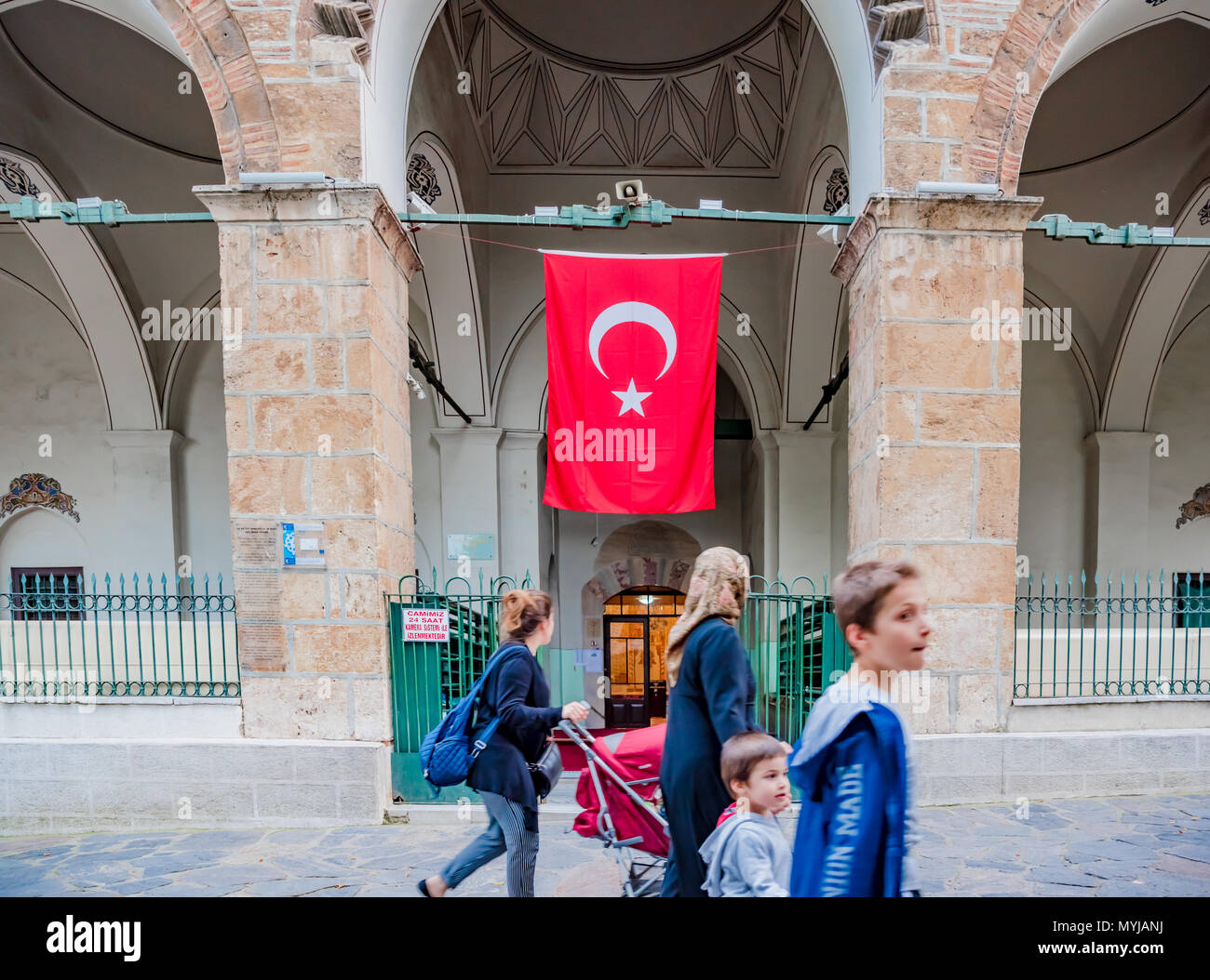 Exterior View of Ghazi Orhan Mosque,one of Ottoman emperor in Bursa ...