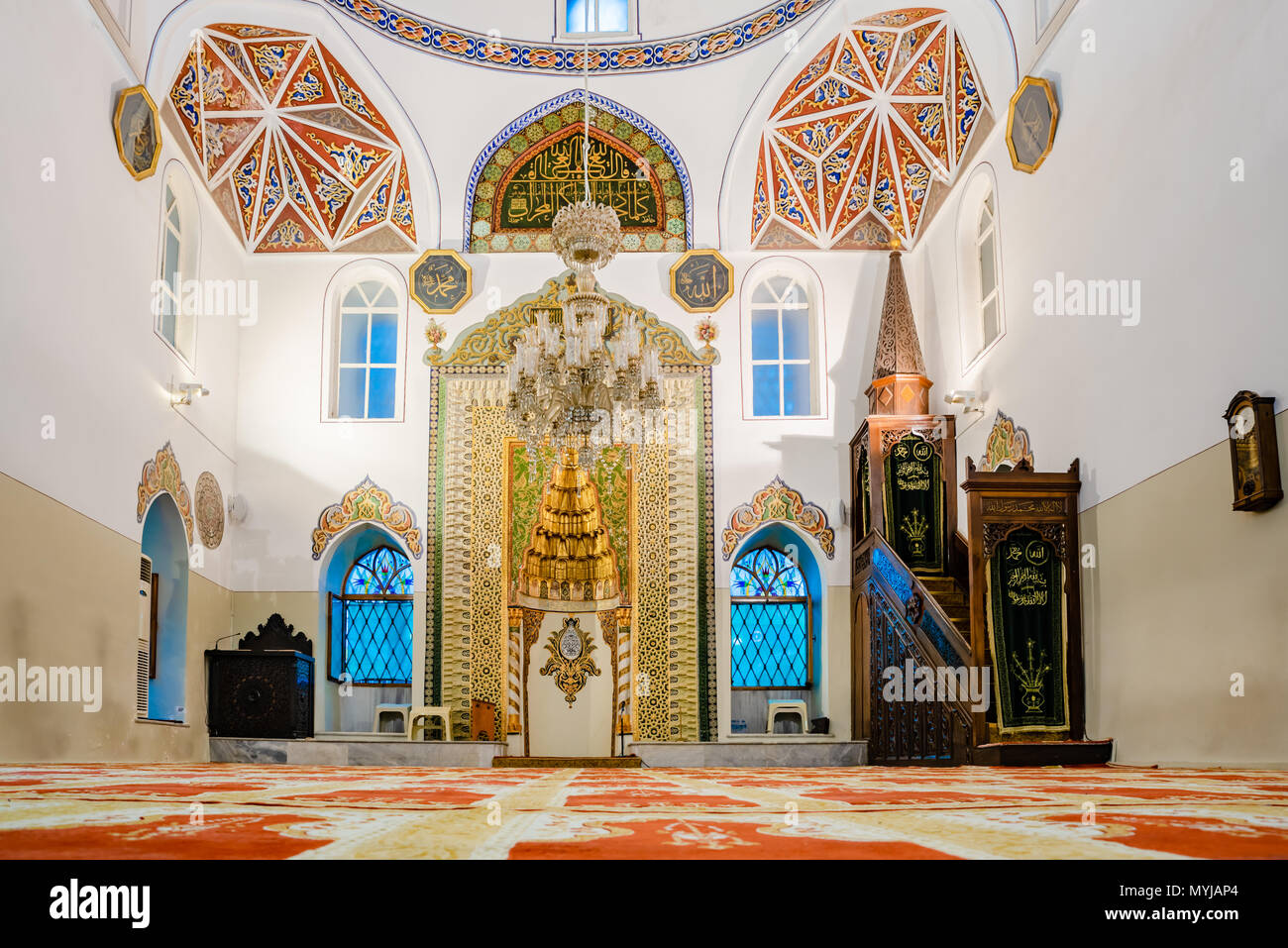 Interior View of Ghazi Orhan Mosque,one of Ottoman emperor in Bursa ...