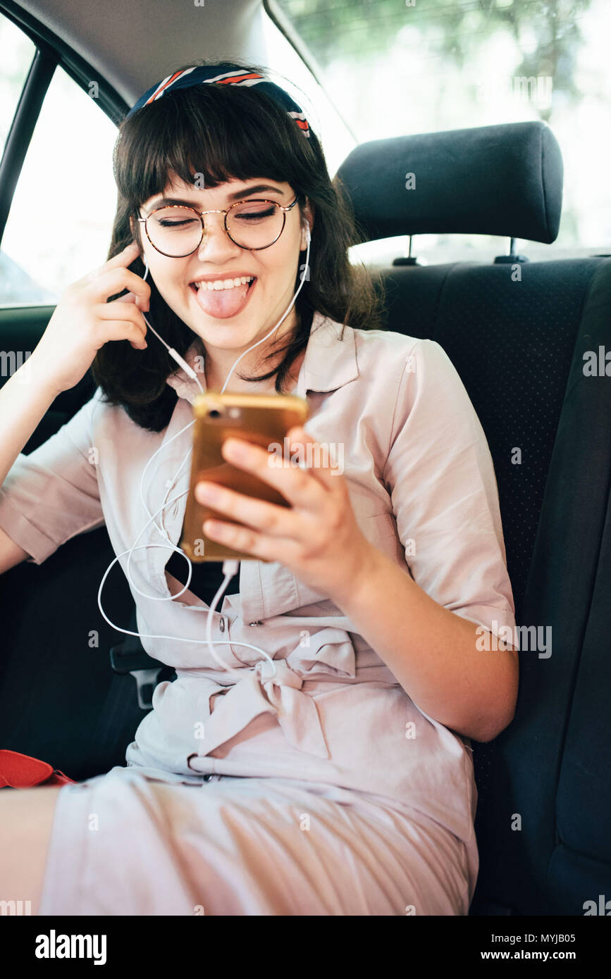 Glasses back woman sitting talking hi-res stock photography and images ...