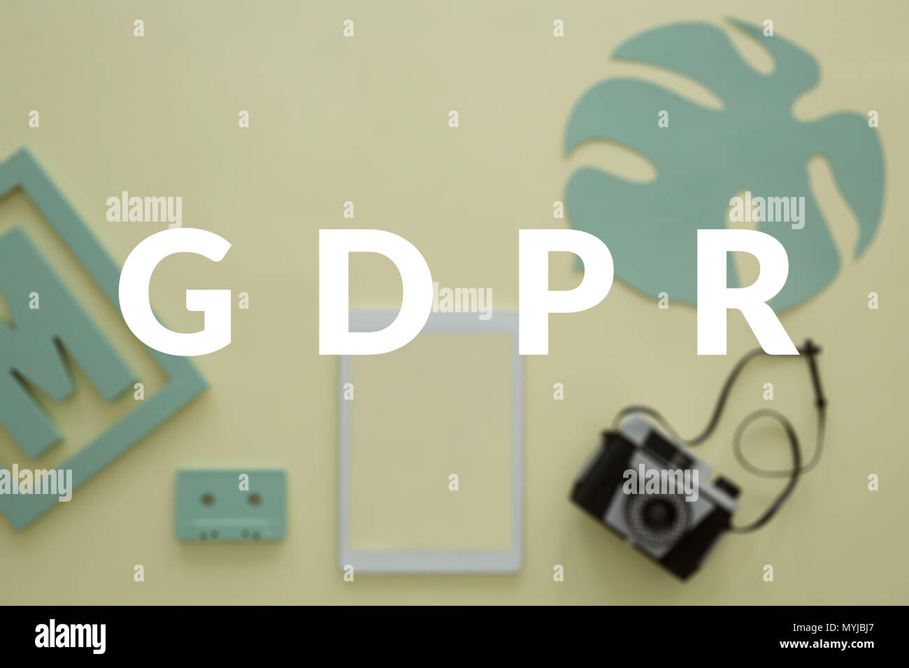 GDPR in a creative business concept. Blurred photo of a photographer's ...