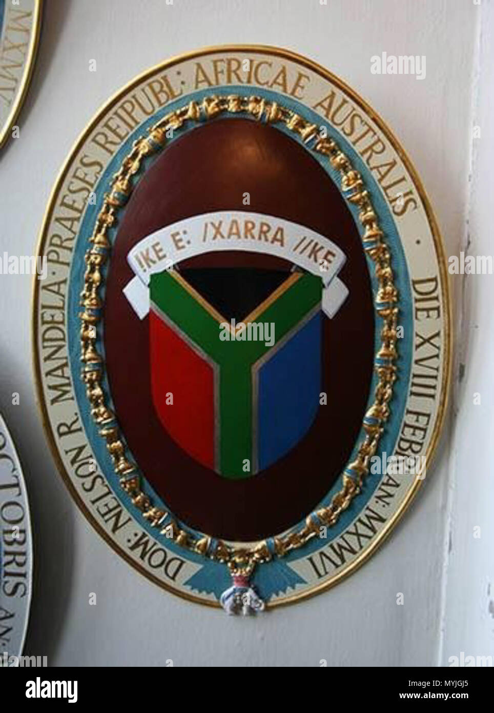 . English: Stall plate of Nelson Mandela, President of South Africa, as ...