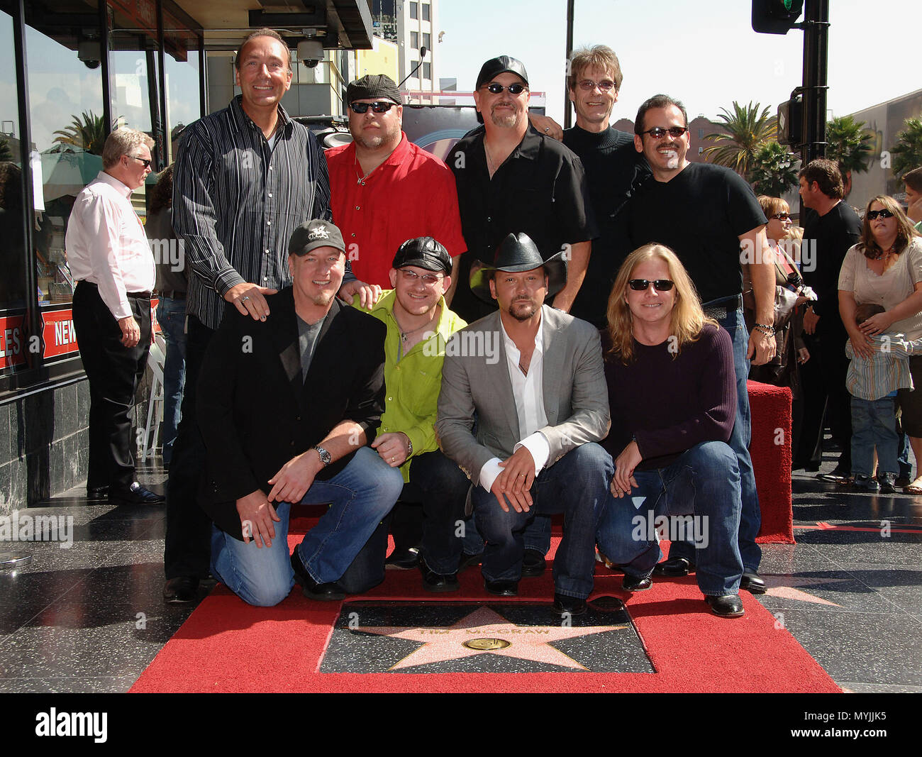 Tim McGraw ( with his band )received the 2322th star on The Hollywood ...