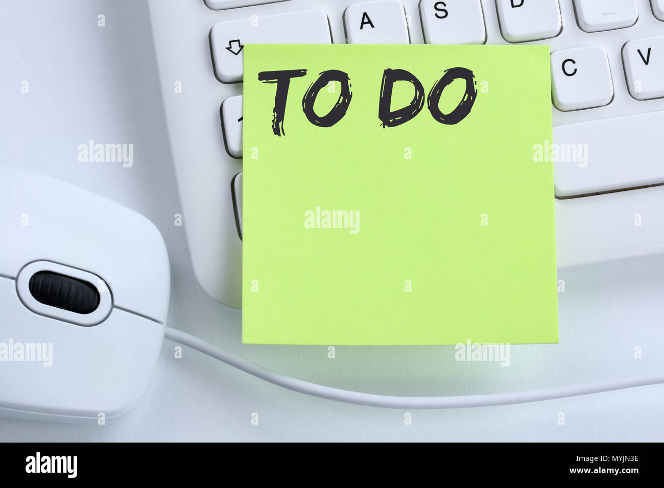 To Do list note paper checklist business concept mouse computer ...