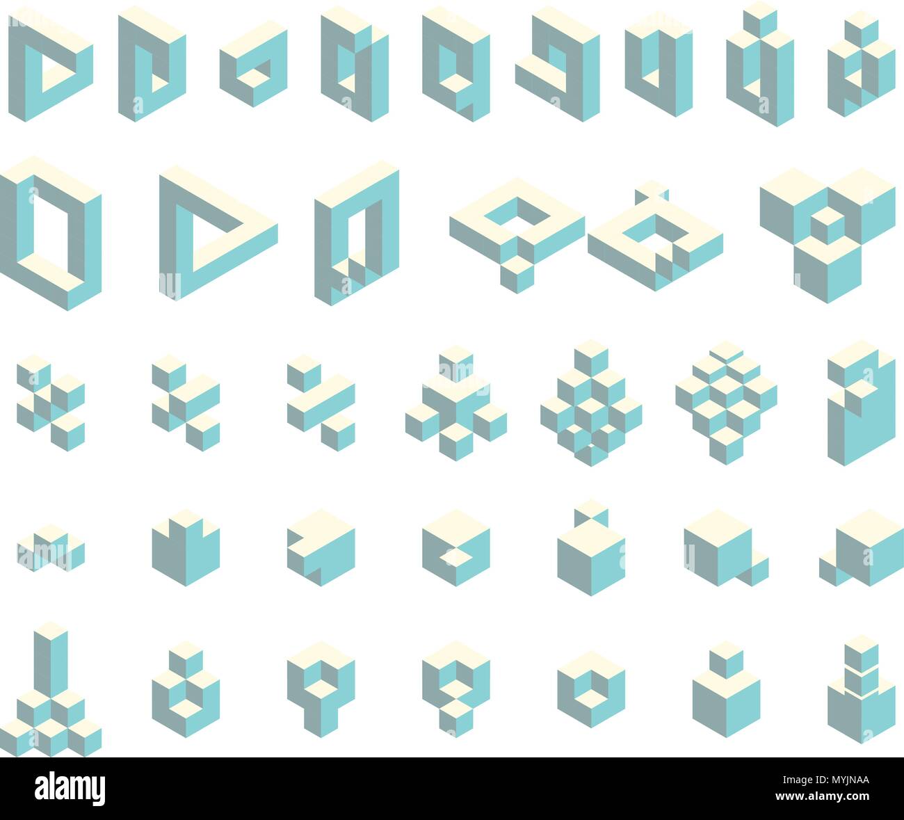 Isometric Cubes Set Stock Vector Image And Art Alamy