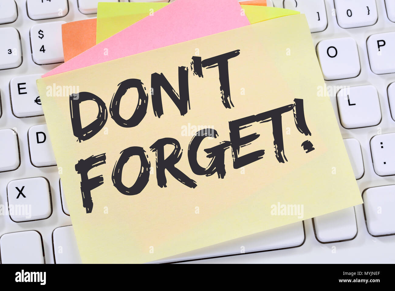 Forget note hi-res stock photography and images - Alamy