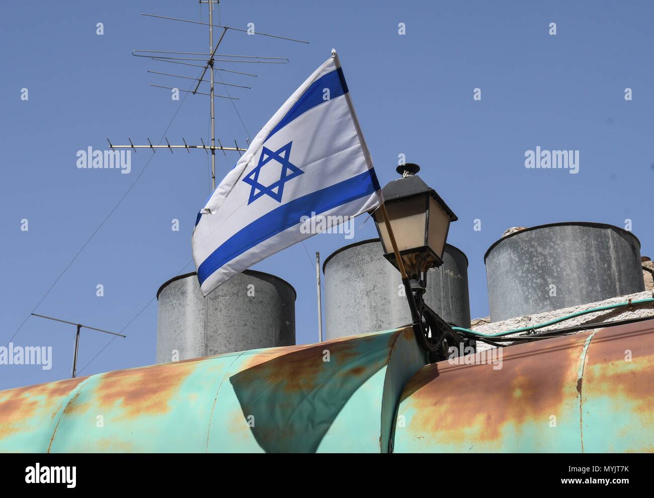 Hebron flag of Israel, April 4, 2018 | usage worldwide Stock Photo - Alamy