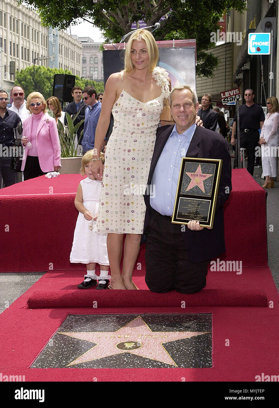 Steve Tish (with wife Jamie and daughter) received a star on Hollywood ...
