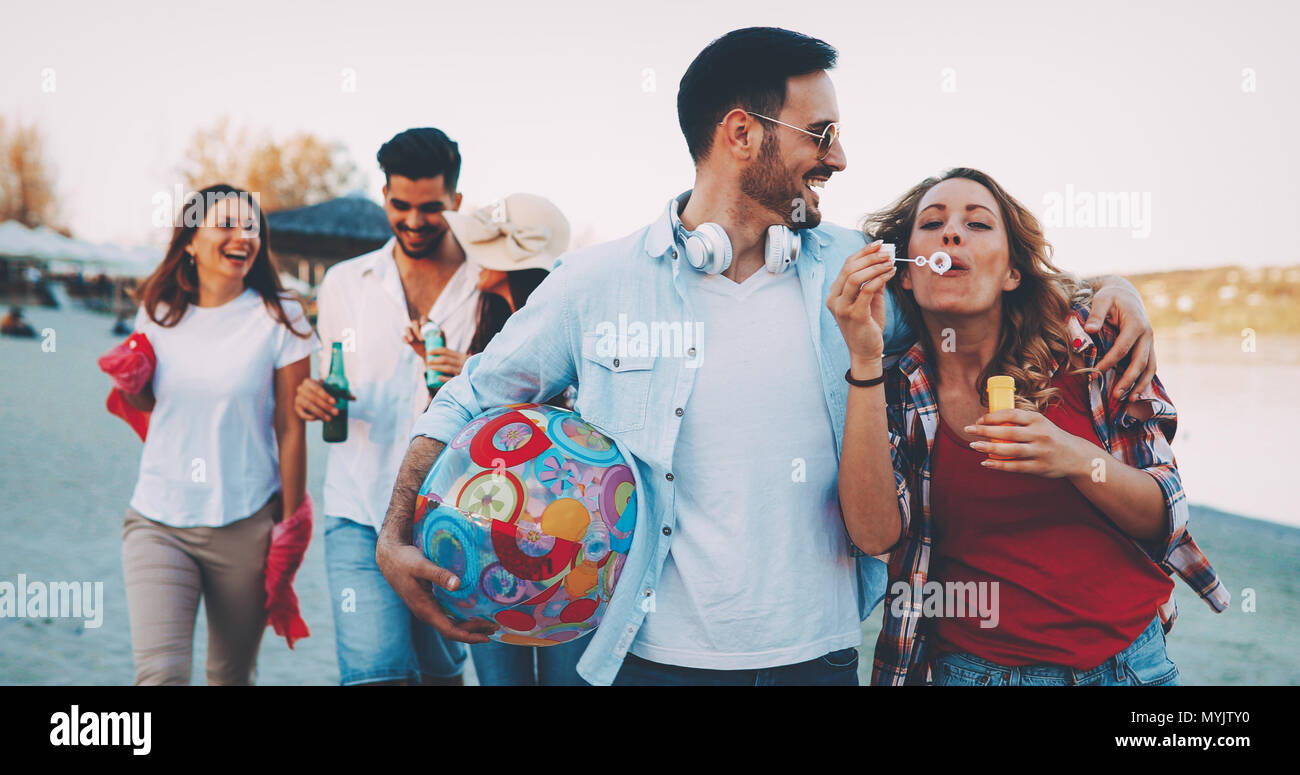 Group of Friends Having a Party Stock Photo - Alamy