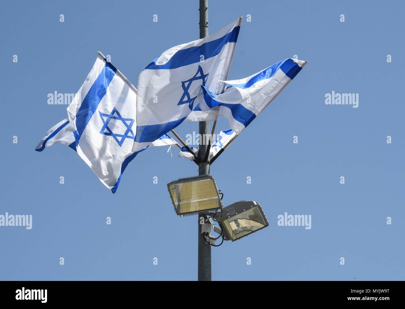 Hebron flag of Israel, April 4, 2018 | usage worldwide Stock Photo - Alamy
