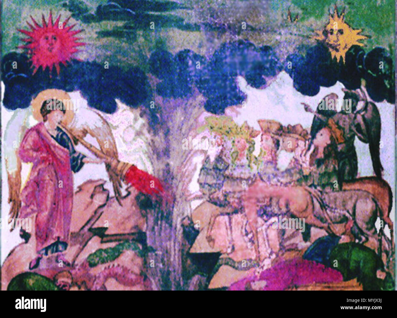 . The Whore of Babylon from russian illuminated 'Book of Revelatio ...