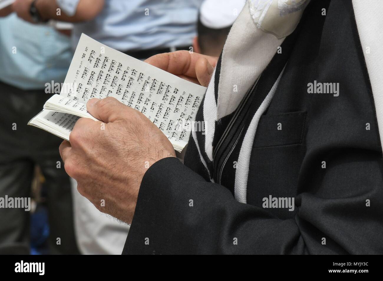Jews praying at the Western Wall inside the Old City in Jerusalem ...