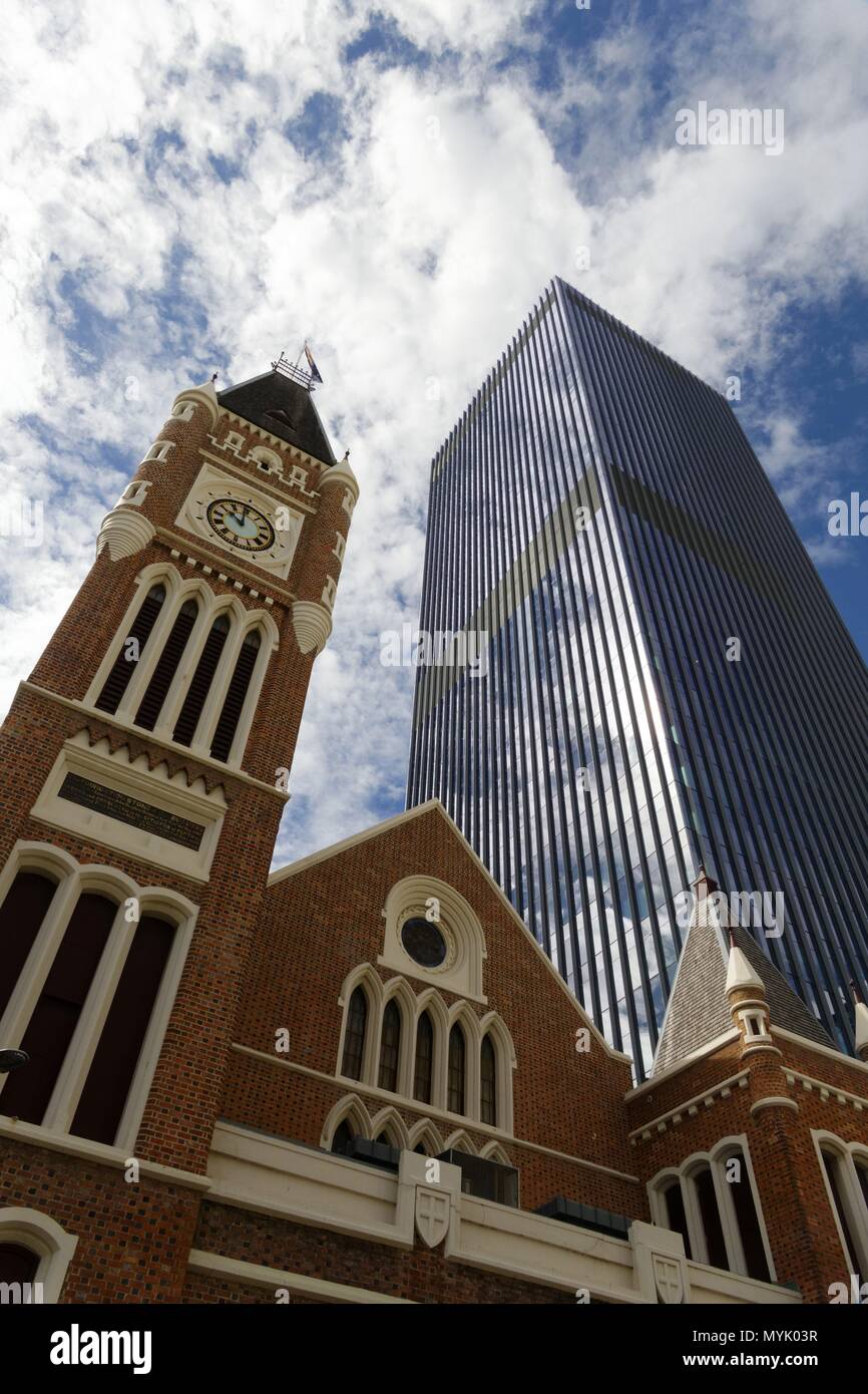 Historical Perth Town hall and modern Supreme court building, Perth ...