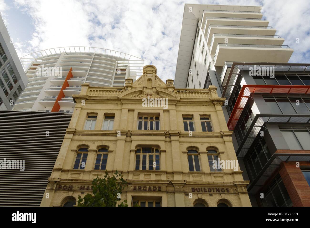 Old and modern architecture in Barrack street, Perth, Western Australia ...