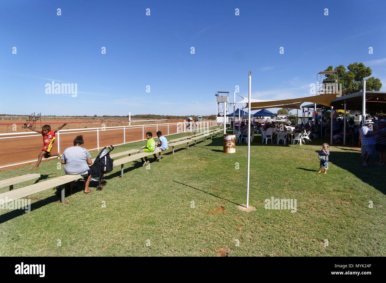 Aboriginal children at the Mount Magnet horse race course, Mt Magnet ...