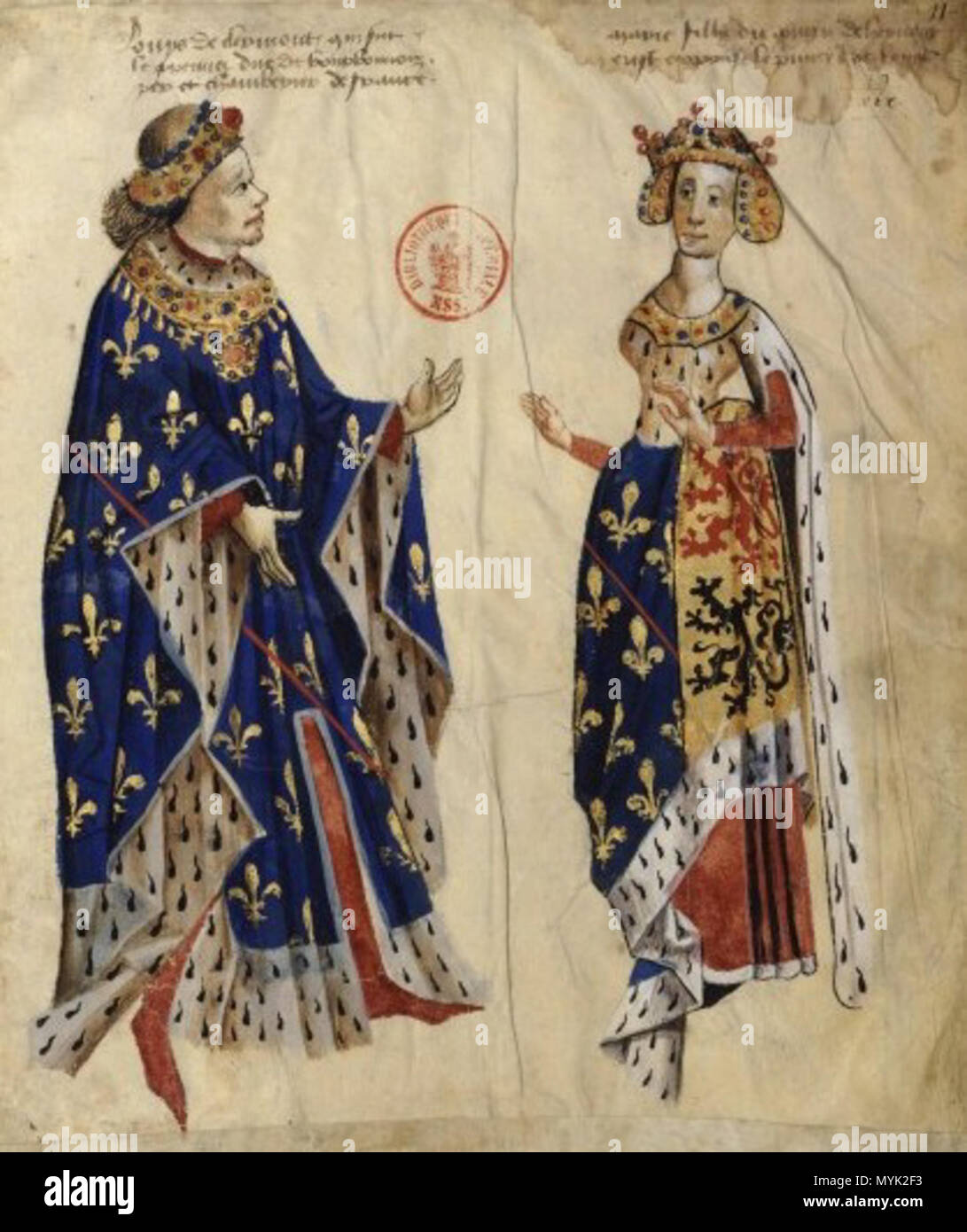 . English: Louis I, Duke of Bourbon and Mary of Avesnes . 15th century ...