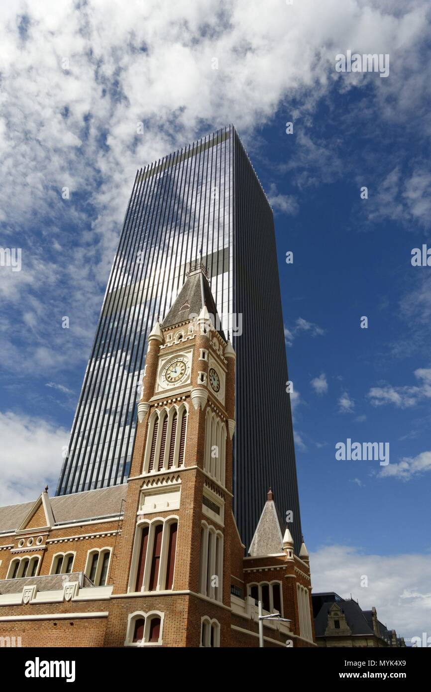 Historical Perth Town hall and modern Supreme court building, Perth ...