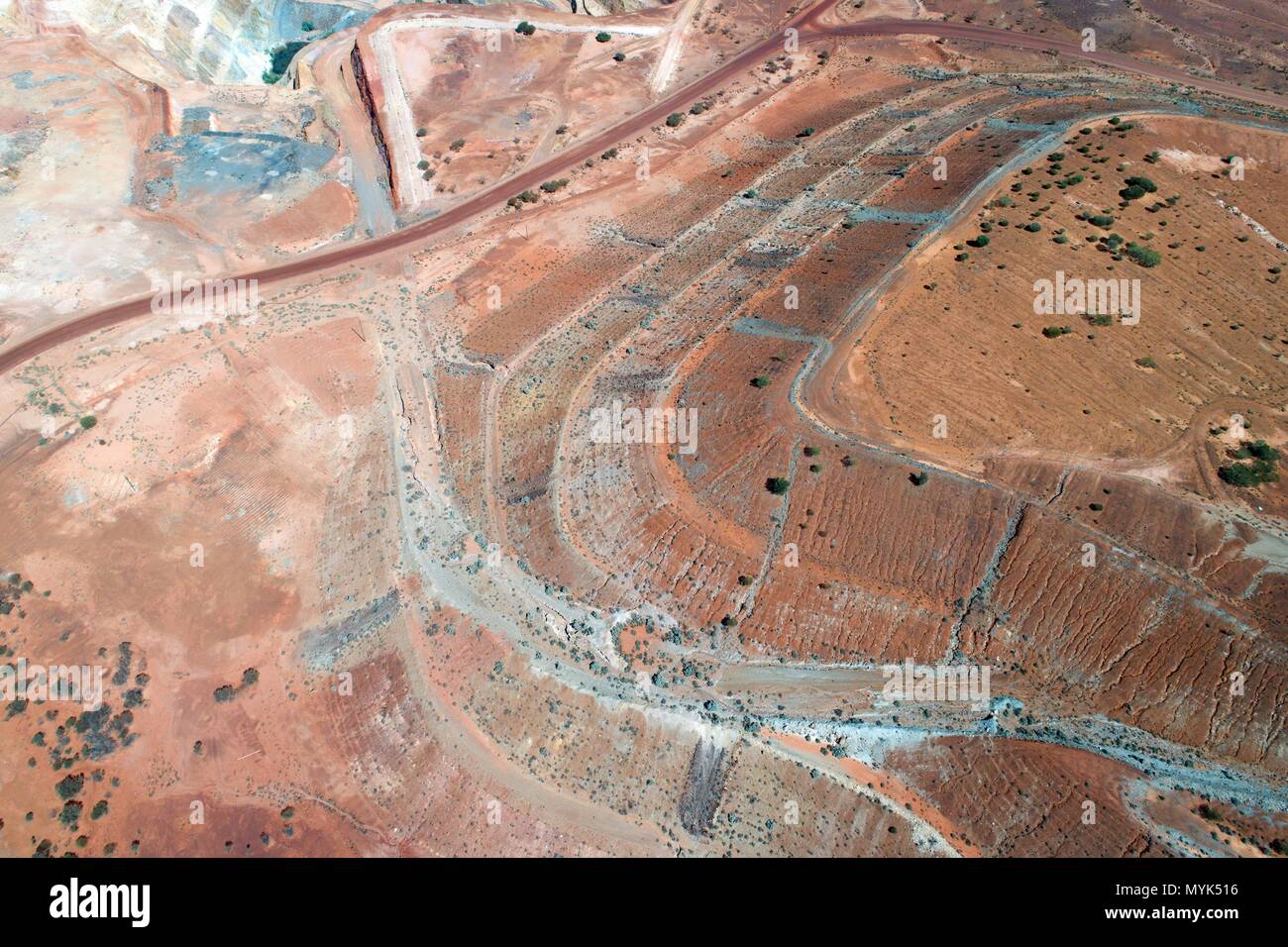 Aerial view of open cut gold mine, Eastern Goldfields, Western ...