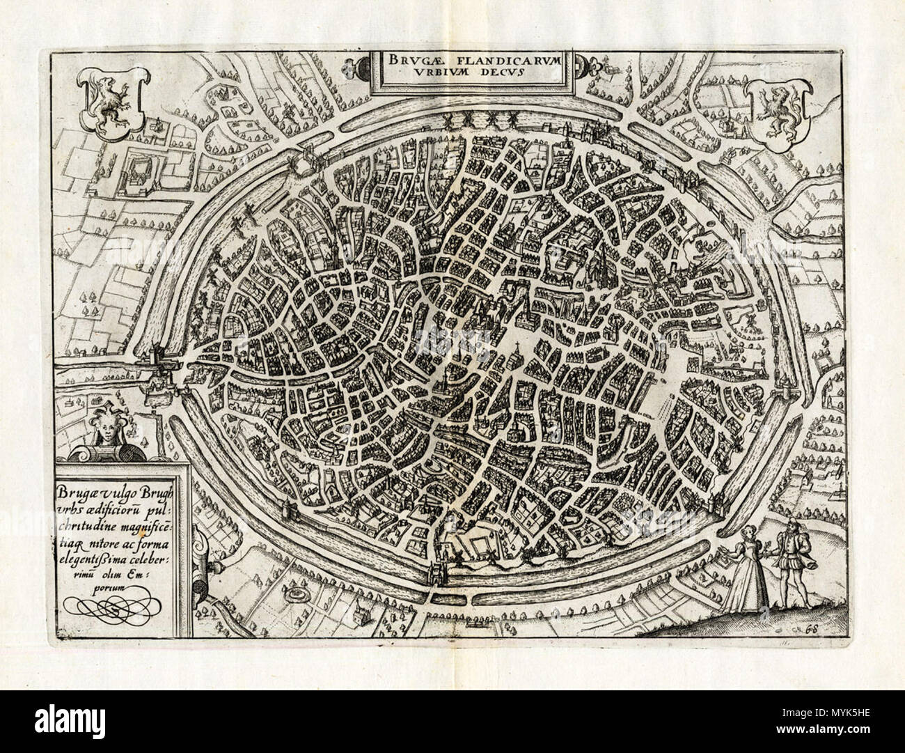 . English: Map of Bruges by Guicciardini . 14 January 2013, 13:23:23. L ...