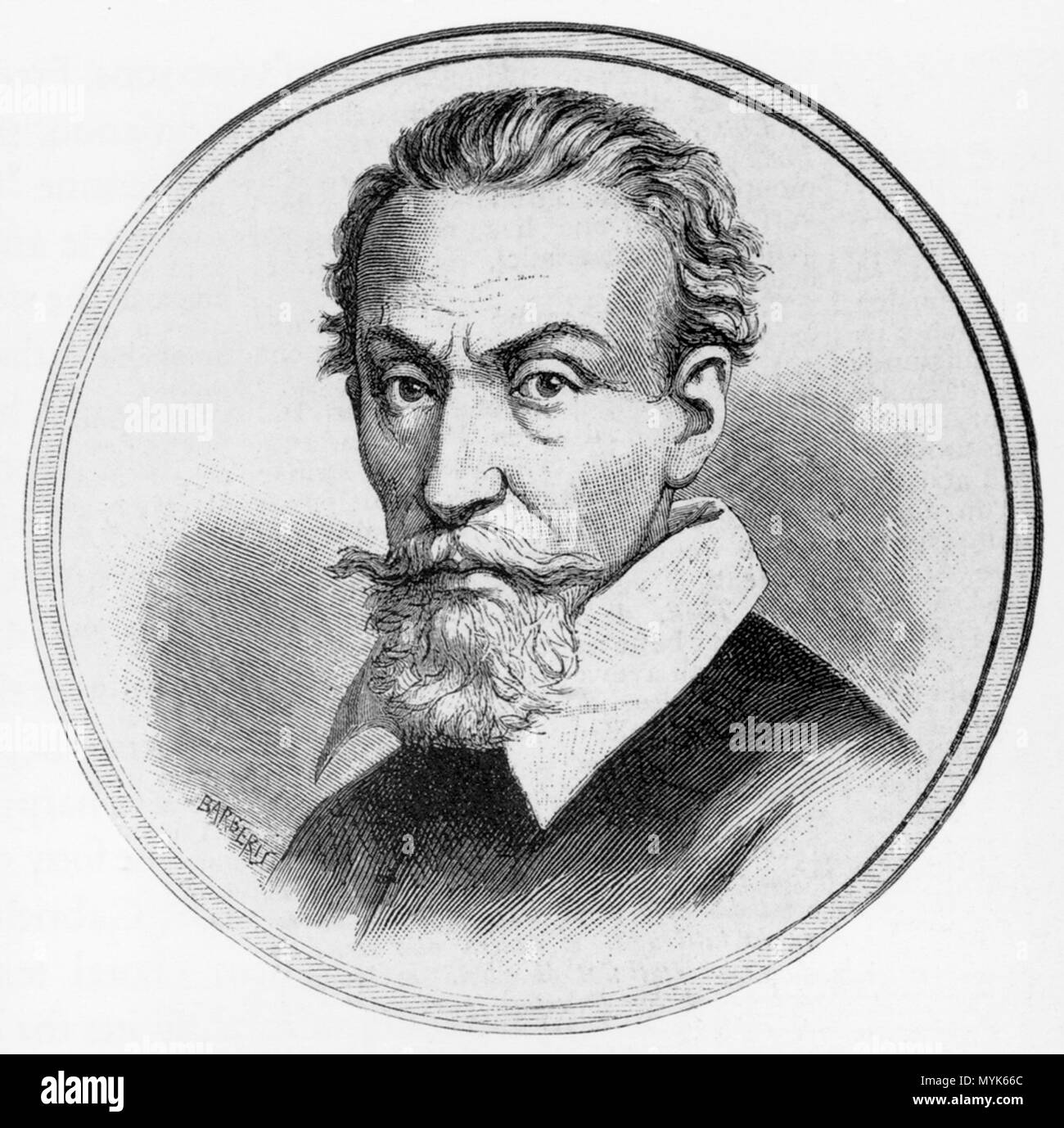 . Claudio Monteverdi (1567-1643) - . 19th century portrait. Etching by ...
