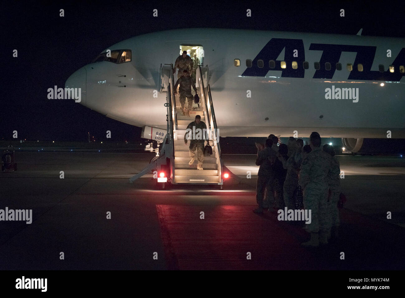 36th Wing leadership line up to greet Airmen from the 554th RED HORSE ...
