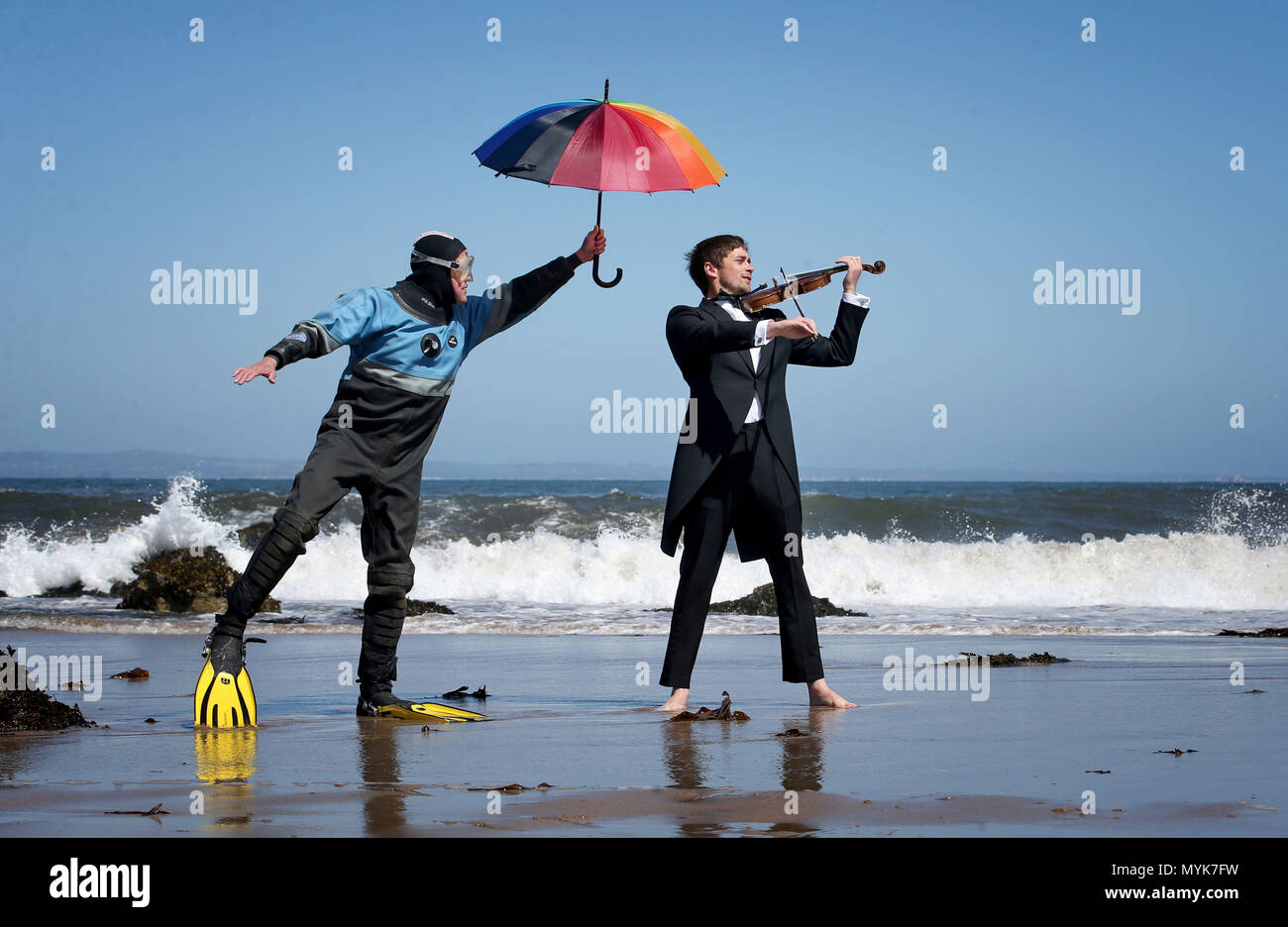 Musician thoren ferguson plays the il mare violin hi-res stock ...
