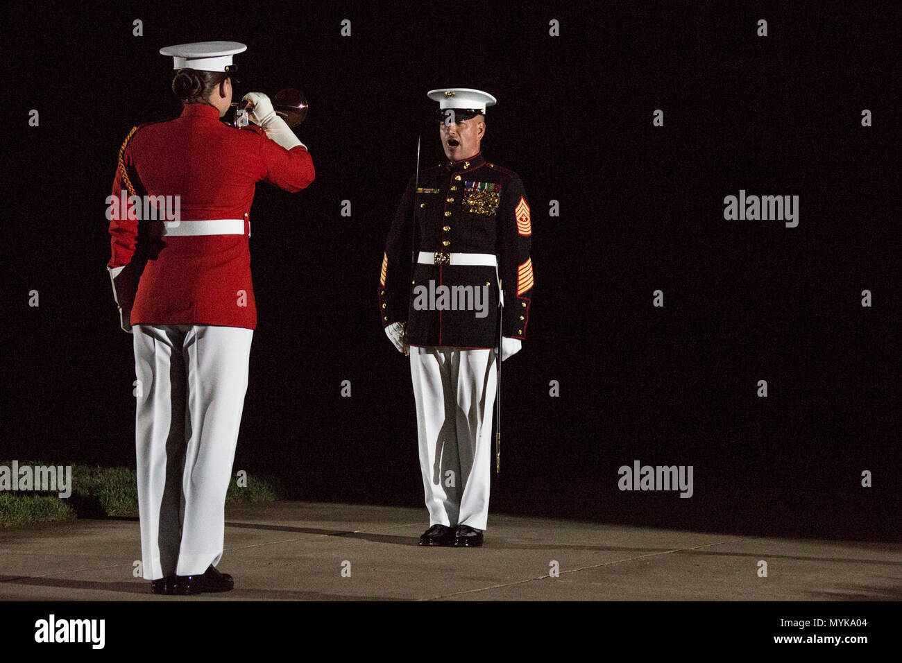 U.S. Marine Corps Staff Sgt. Cody Williams, ceremonial bugler, Marine ...