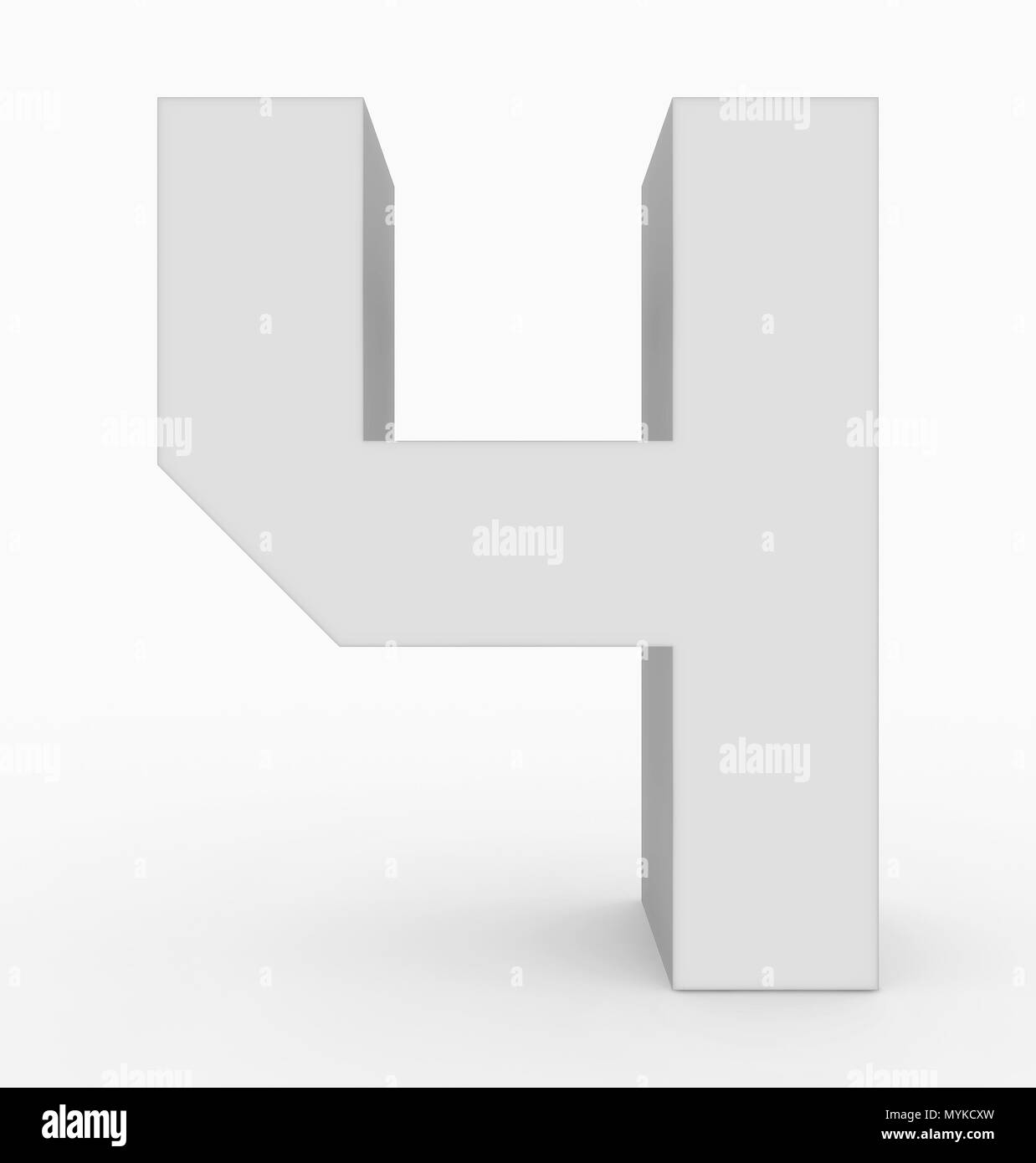 number 4 3d cubic white isolated on white - 3d rendering Stock Photo ...