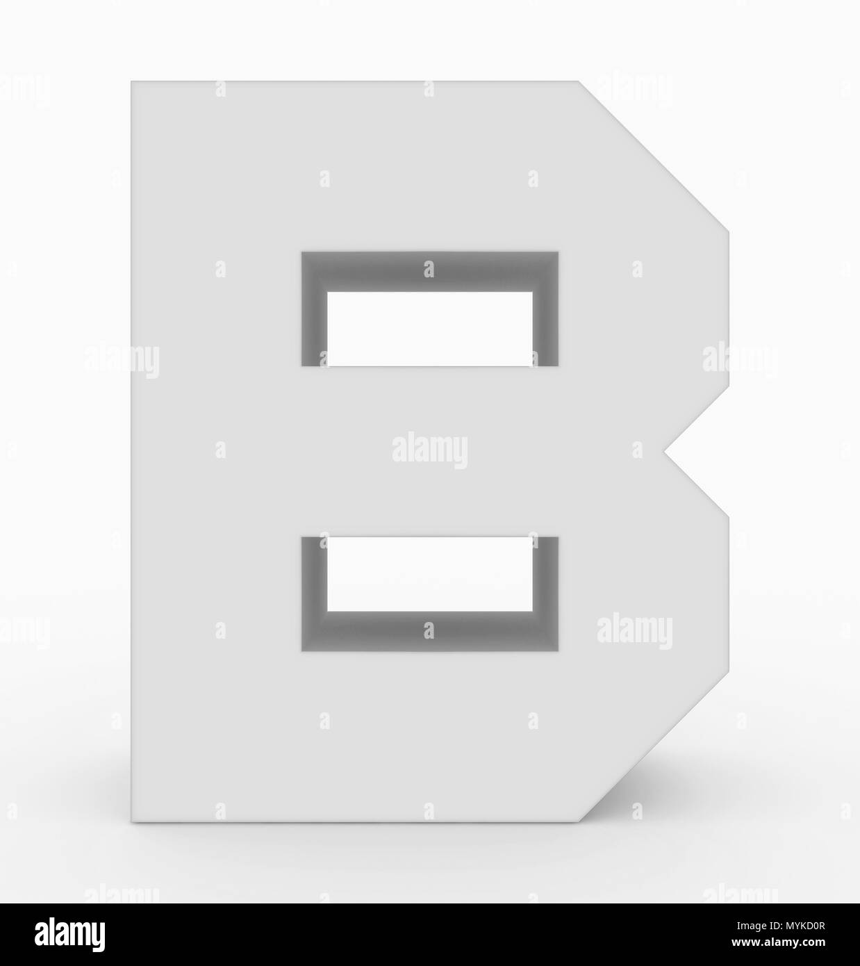 letter B 3d cubic white isolated on white - 3d rendering Stock Photo ...