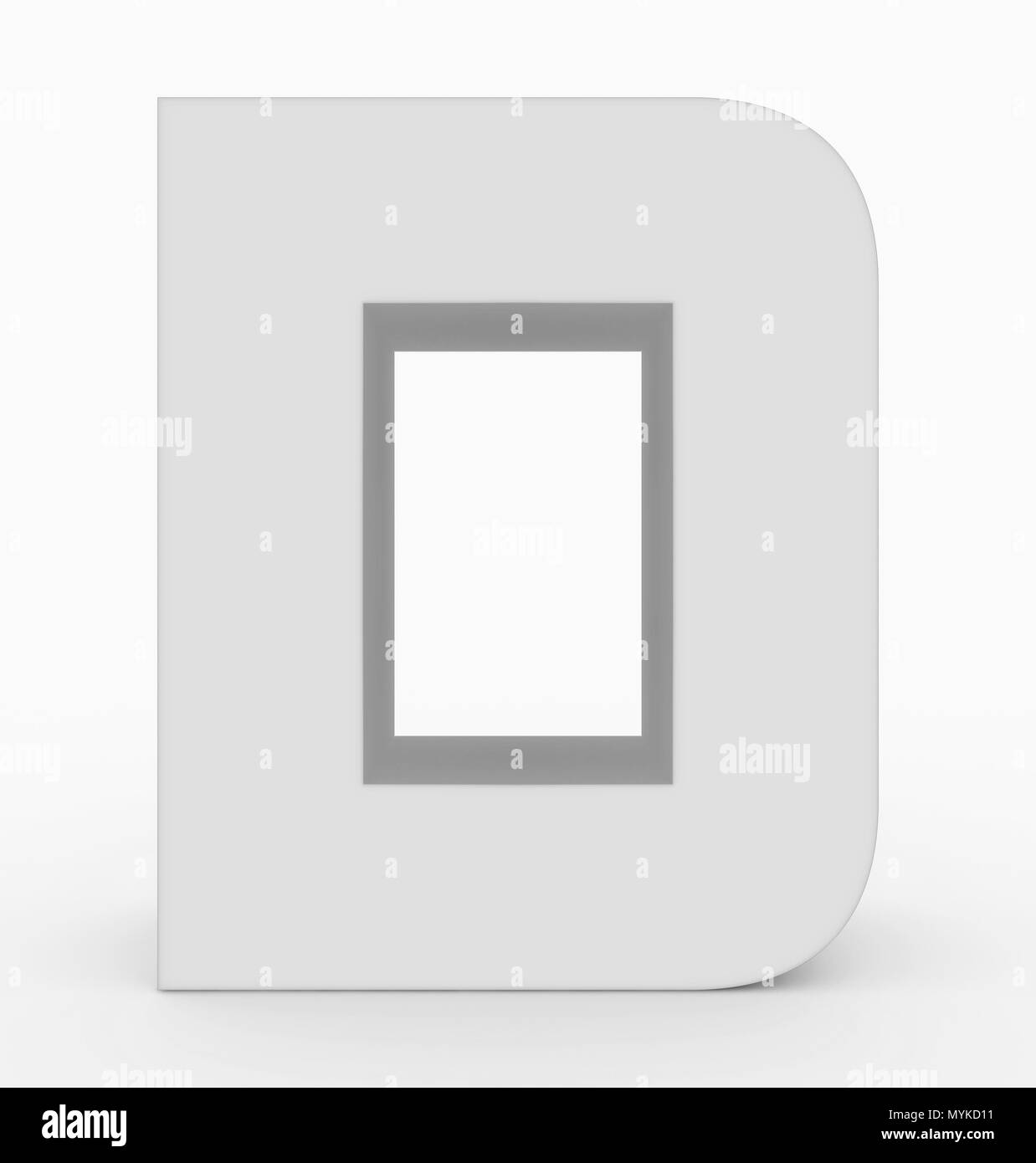letter D 3d cubic rounded white isolated on white - 3d rendering Stock ...