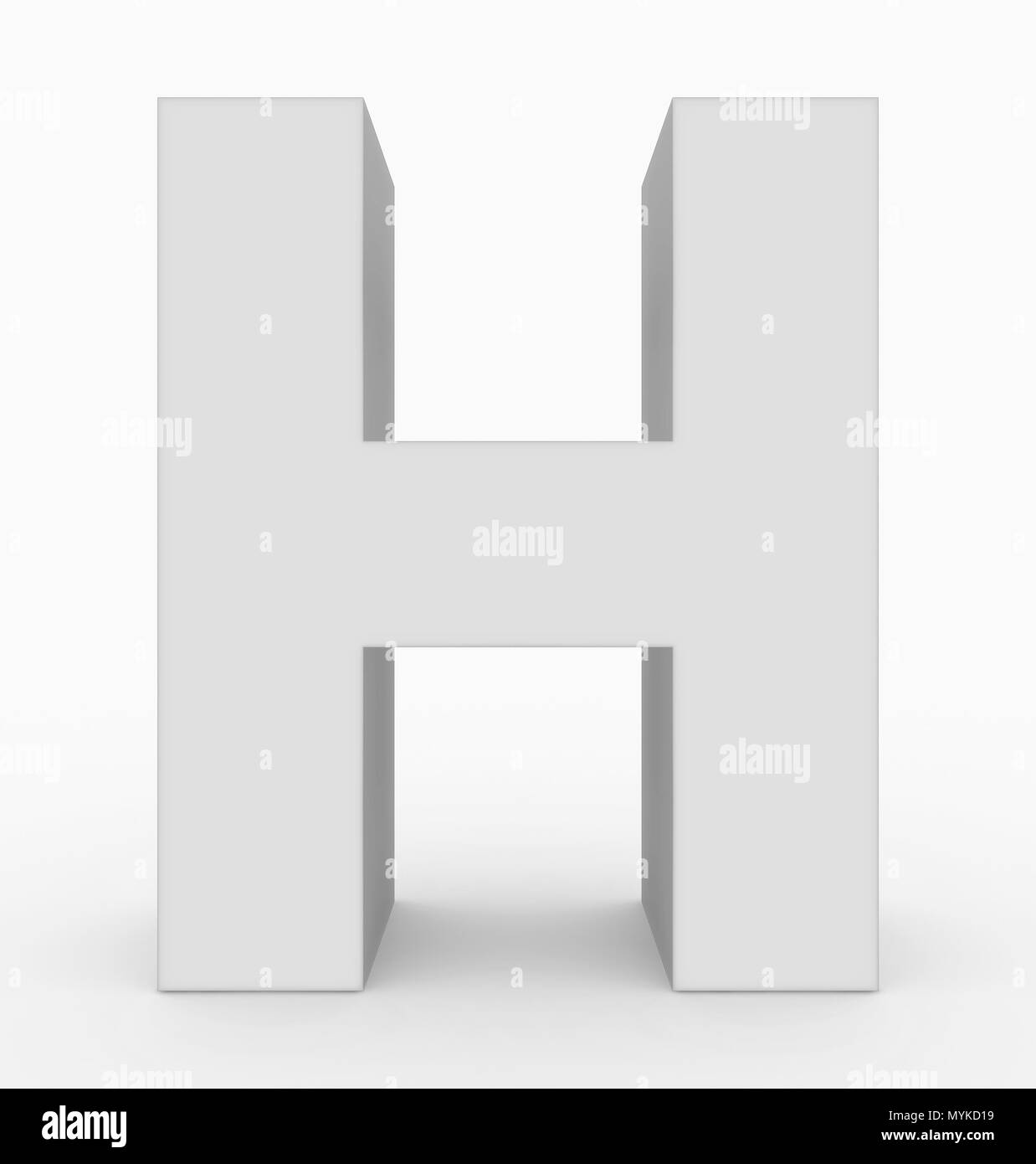 letter H 3d cubic white isolated on white - 3d rendering Stock Photo ...