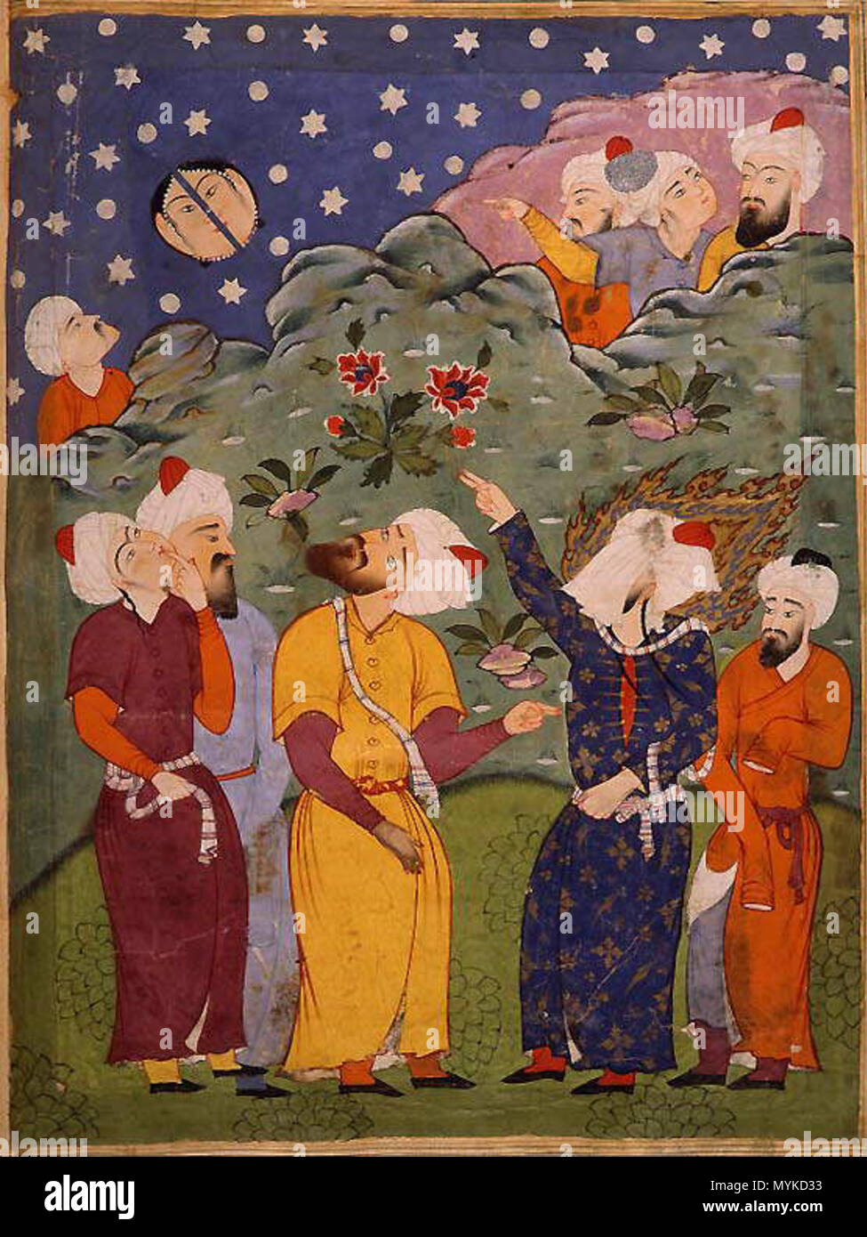 . English: Mohammed Splits the Moon. Illustration taken from a ...