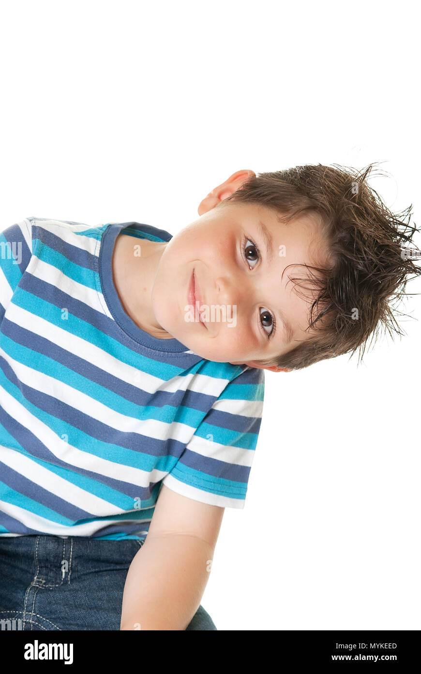 Lovely child isolated on a white background Stock Photo - Alamy