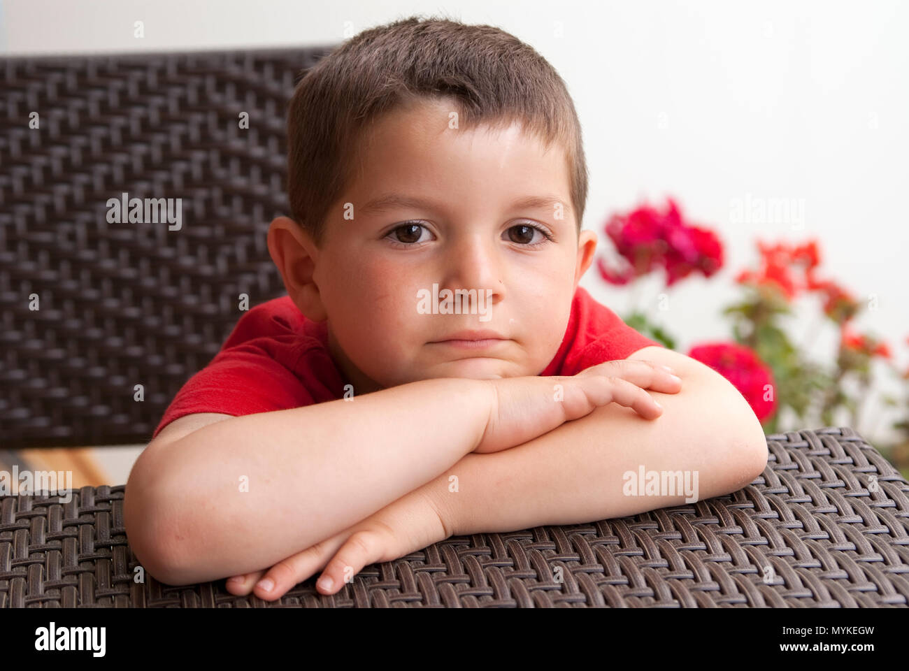Portrait of a lovely child looking to you ( tender image Stock Photo ...