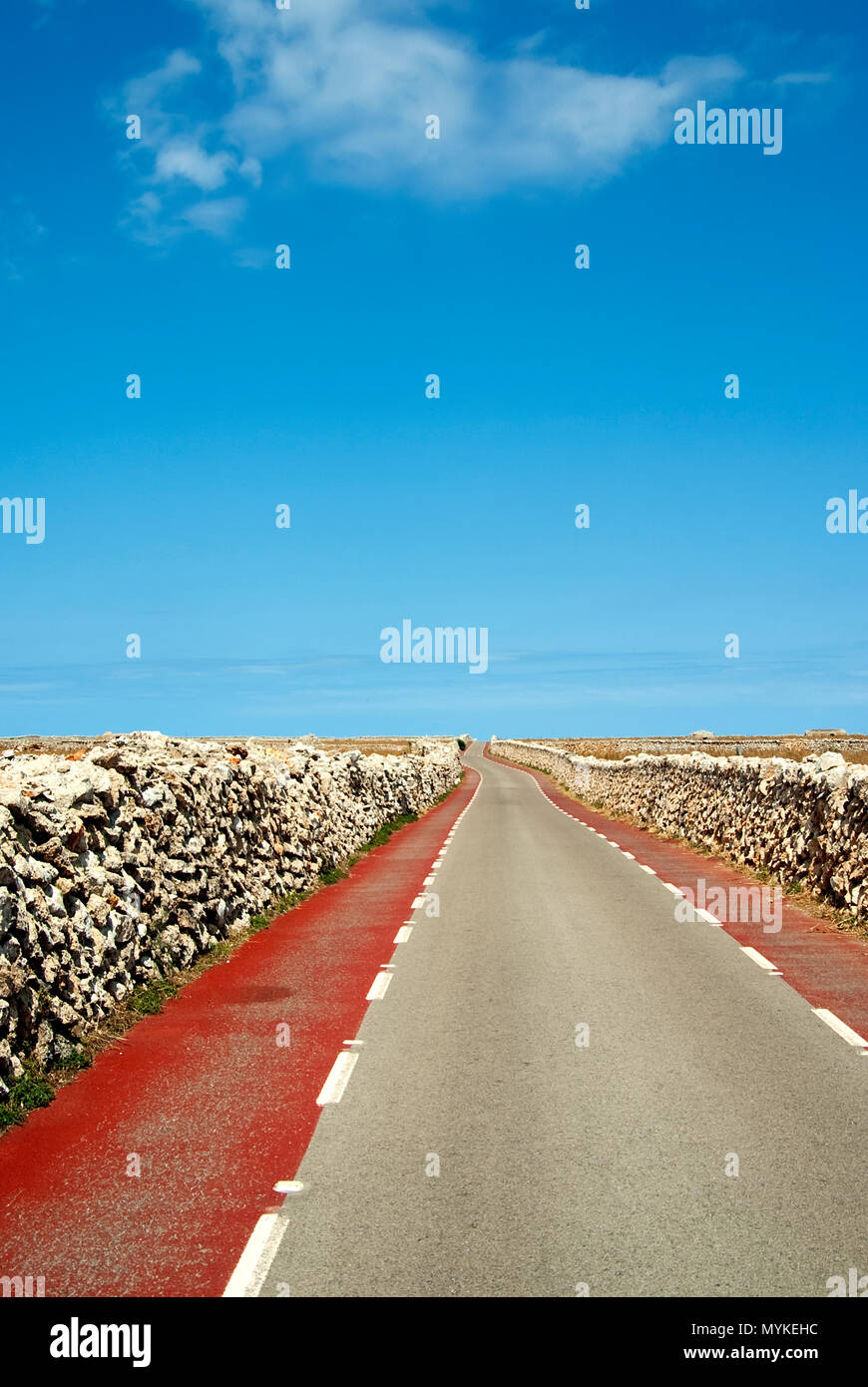 Rural road at Menorca Island Stock Photo - Alamy