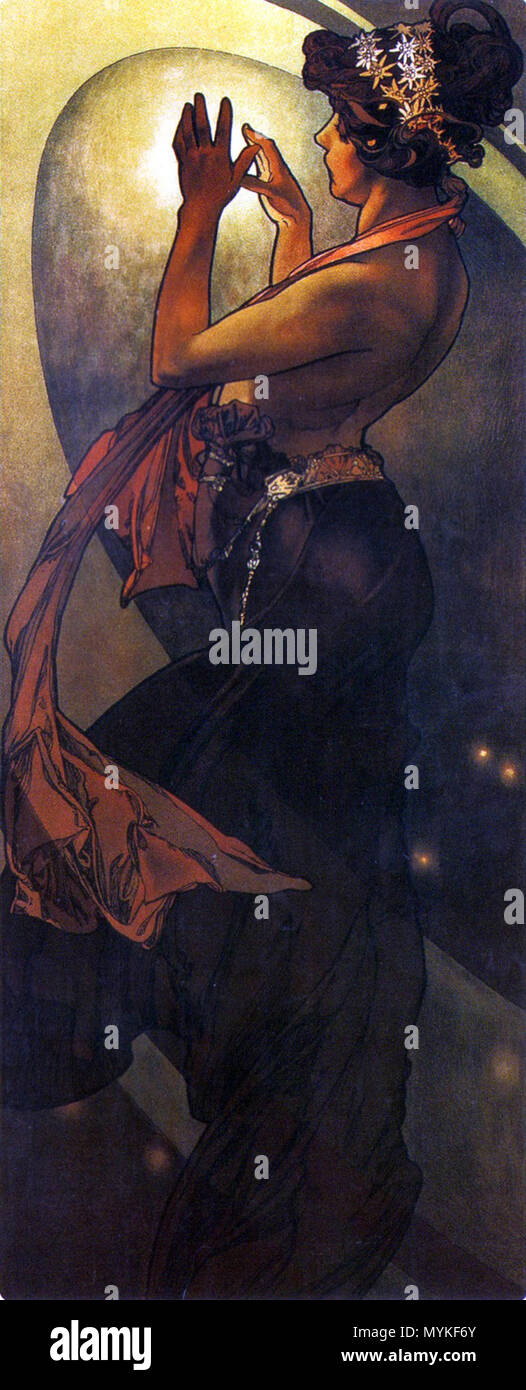 . English: The evening star, by Alfons Mucha. 1902. Alphons Mucha 377 ...