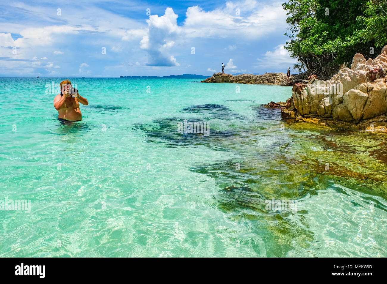 May 3 2018 - Myeik Archipelago, Myanmar. Photographer standing in the ...
