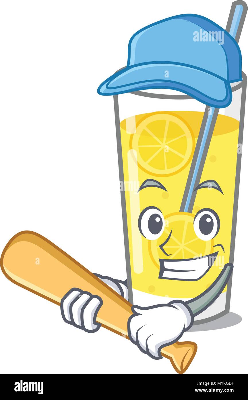 Playing baseball lemonade character cartoon style Stock Vector Image ...