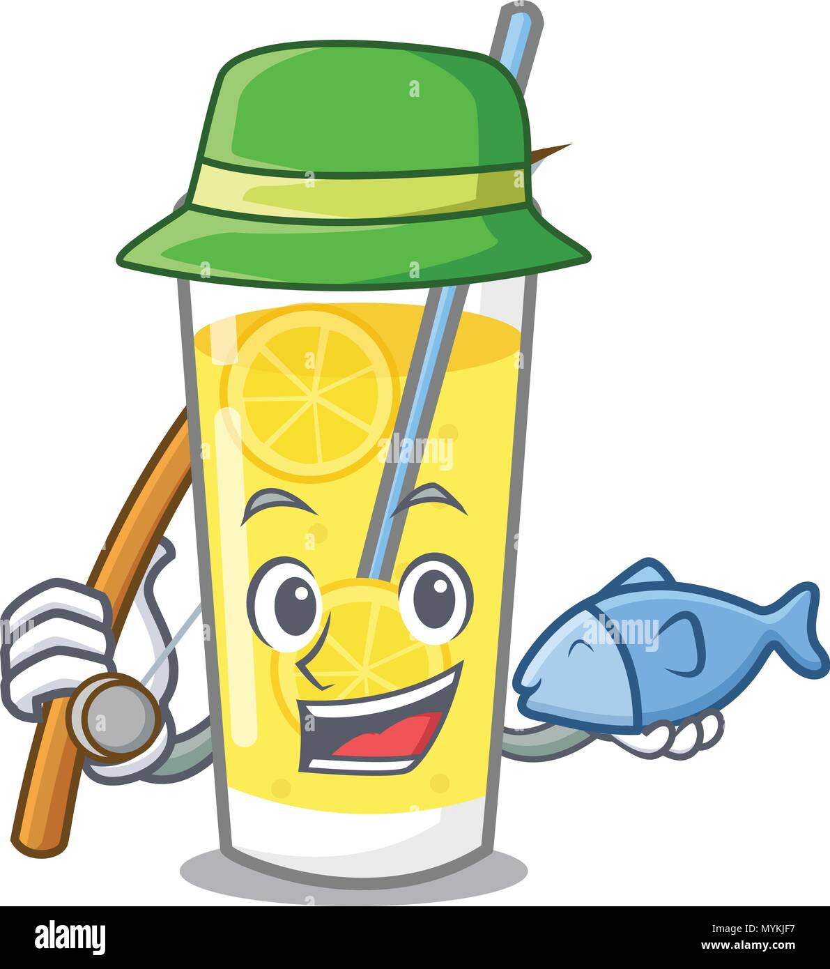 Fishing lemonade mascot cartoon style Stock Vector Image & Art - Alamy